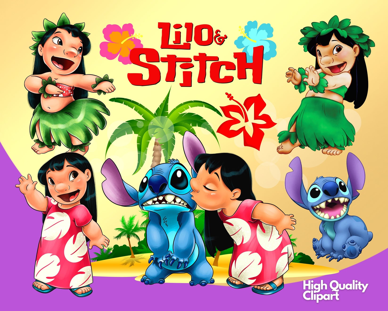Lilo and Stitch Clipart SVG, PNG bundle – svg files for cricut