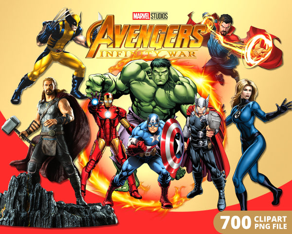 Marvel Avengers Digital Papers PNG bundle – svg files for cricut
