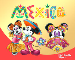 Mickey Mexico Clipart PNG bundle – svg files for cricut