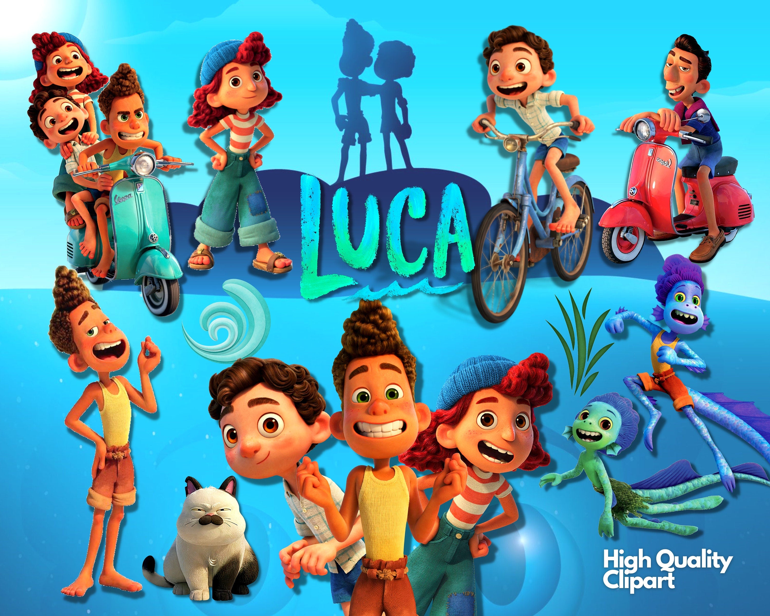 Luca Disney Clipart PNG bundle – svg files for cricut