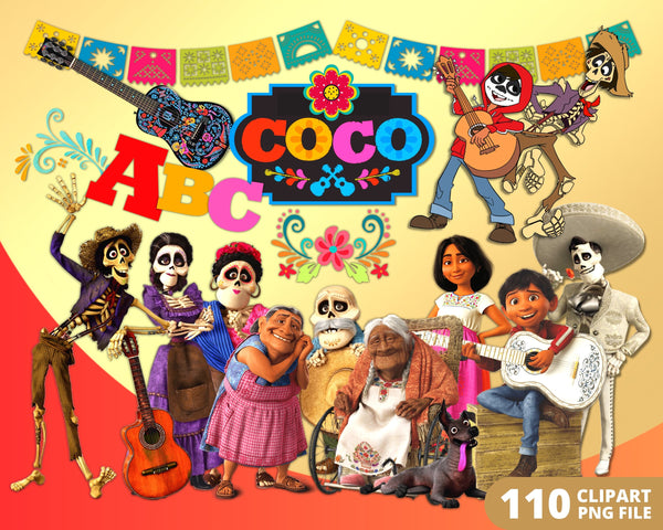 Coco disney Digital Papers PNG bundle – svg files for cricut