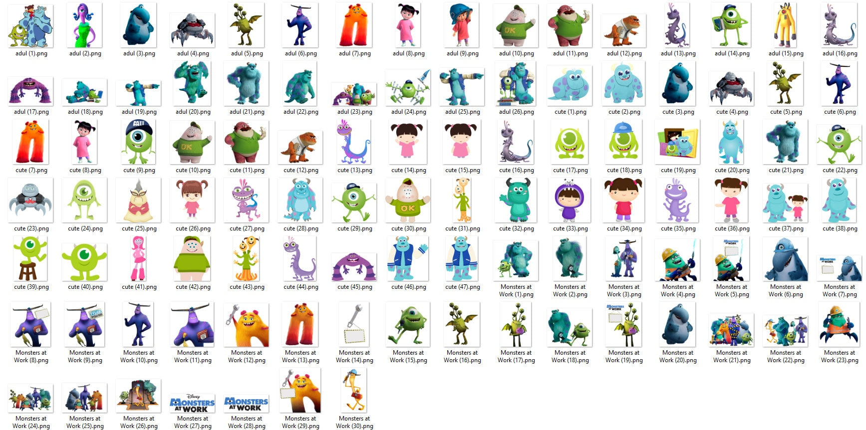 Monsters Inc clipart PNG bundle – svg files for cricut