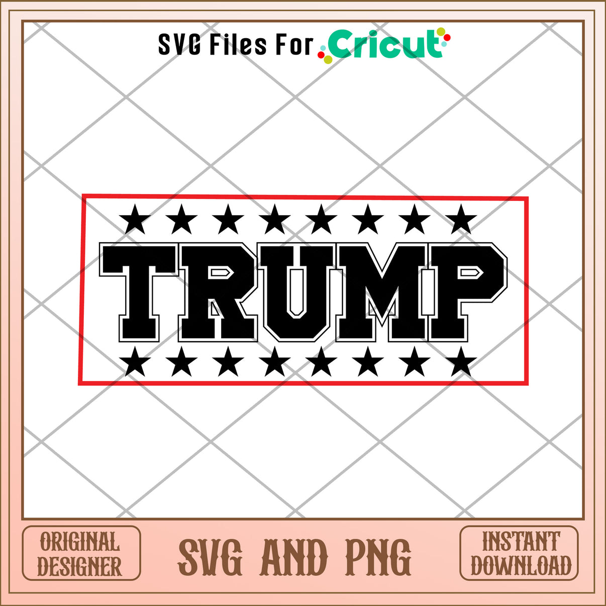 Trump 2024 name tag design SVG – svg files for cricut