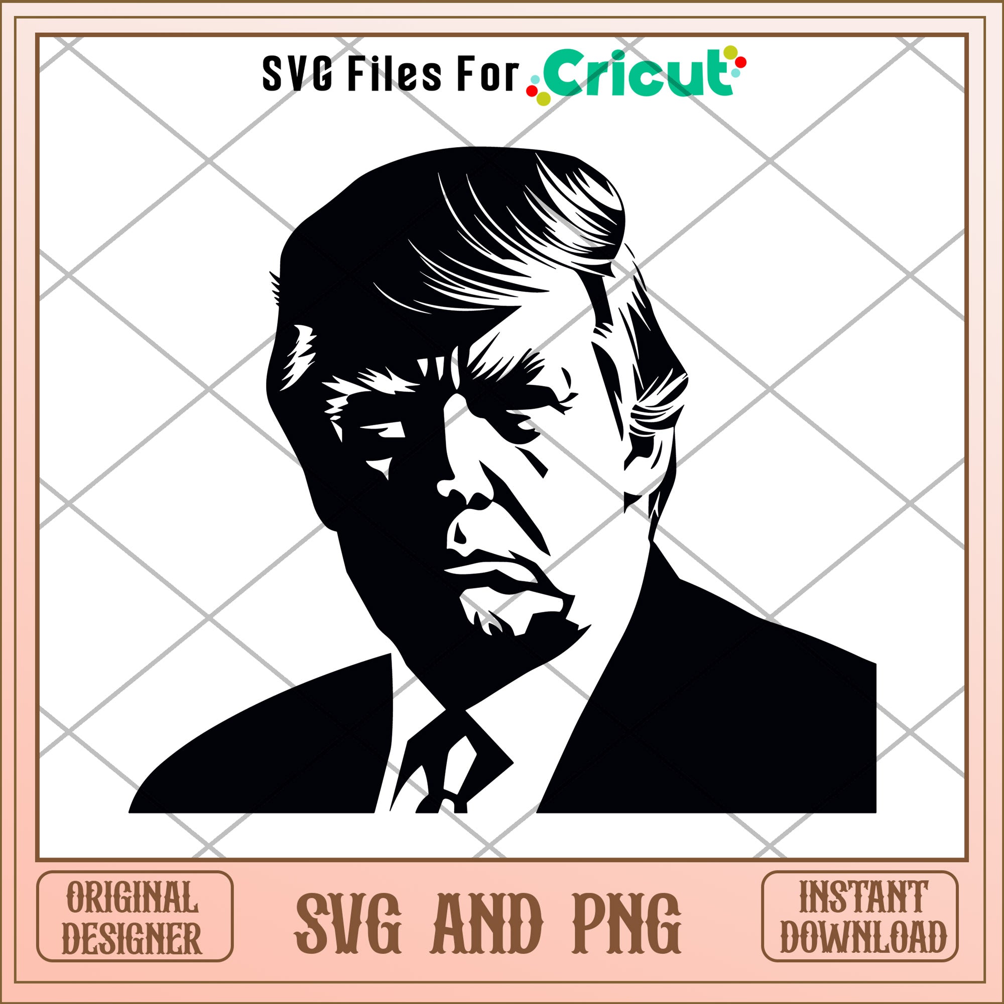 Donald Trump black white SVG – svg files for cricut