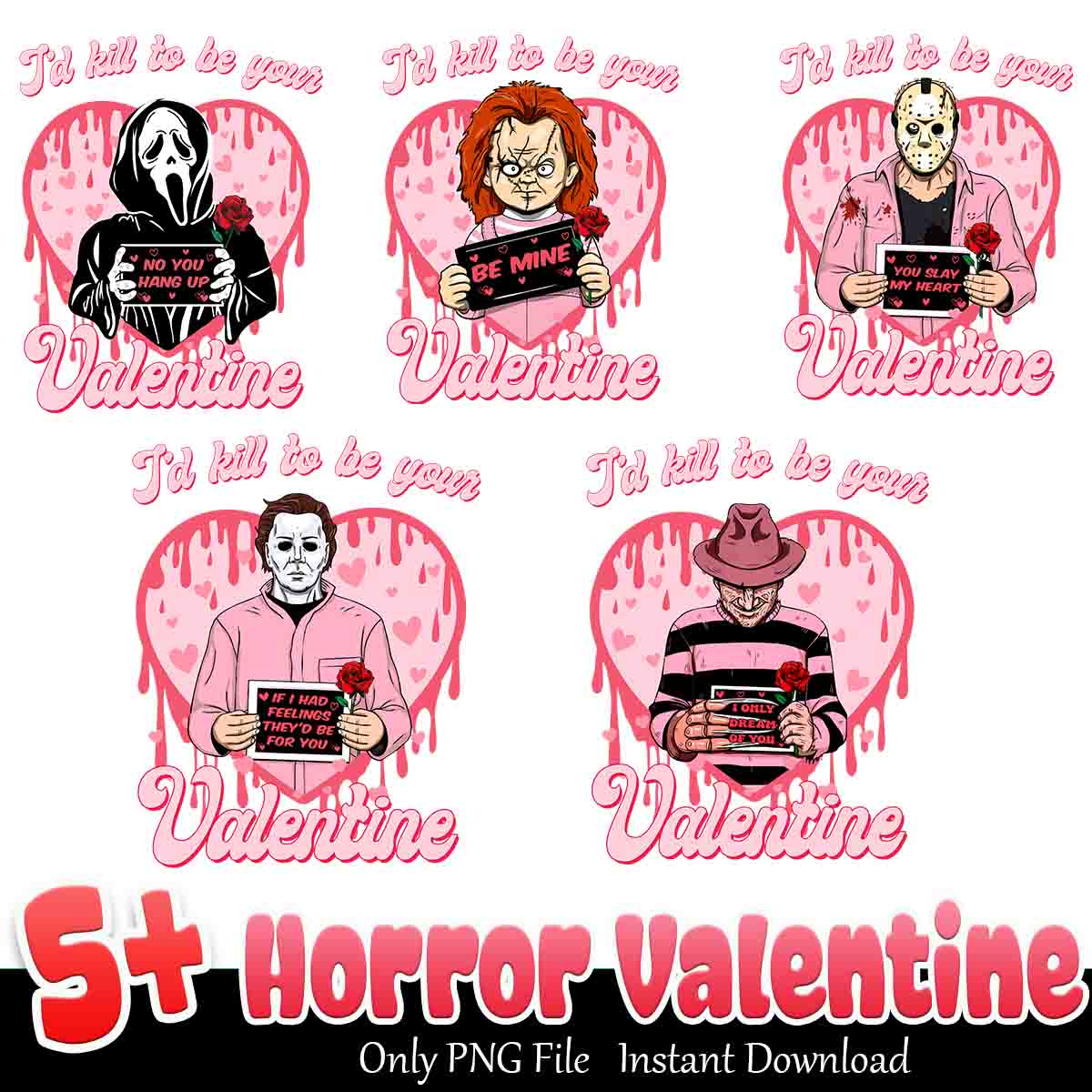 Valentine Horror Killers Png Bundle, Horror valentine png bundle – svg ...