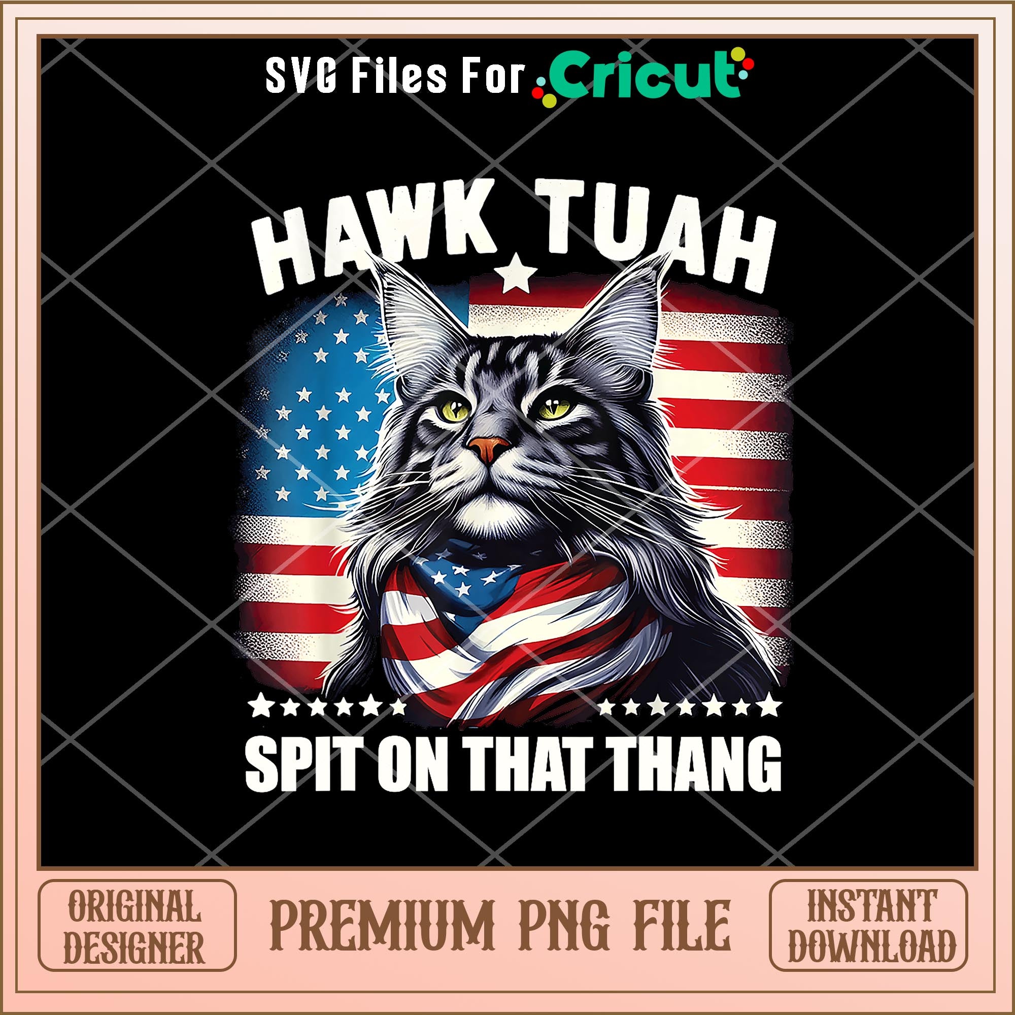 Cat american Hawk tuah png – svg files for cricut