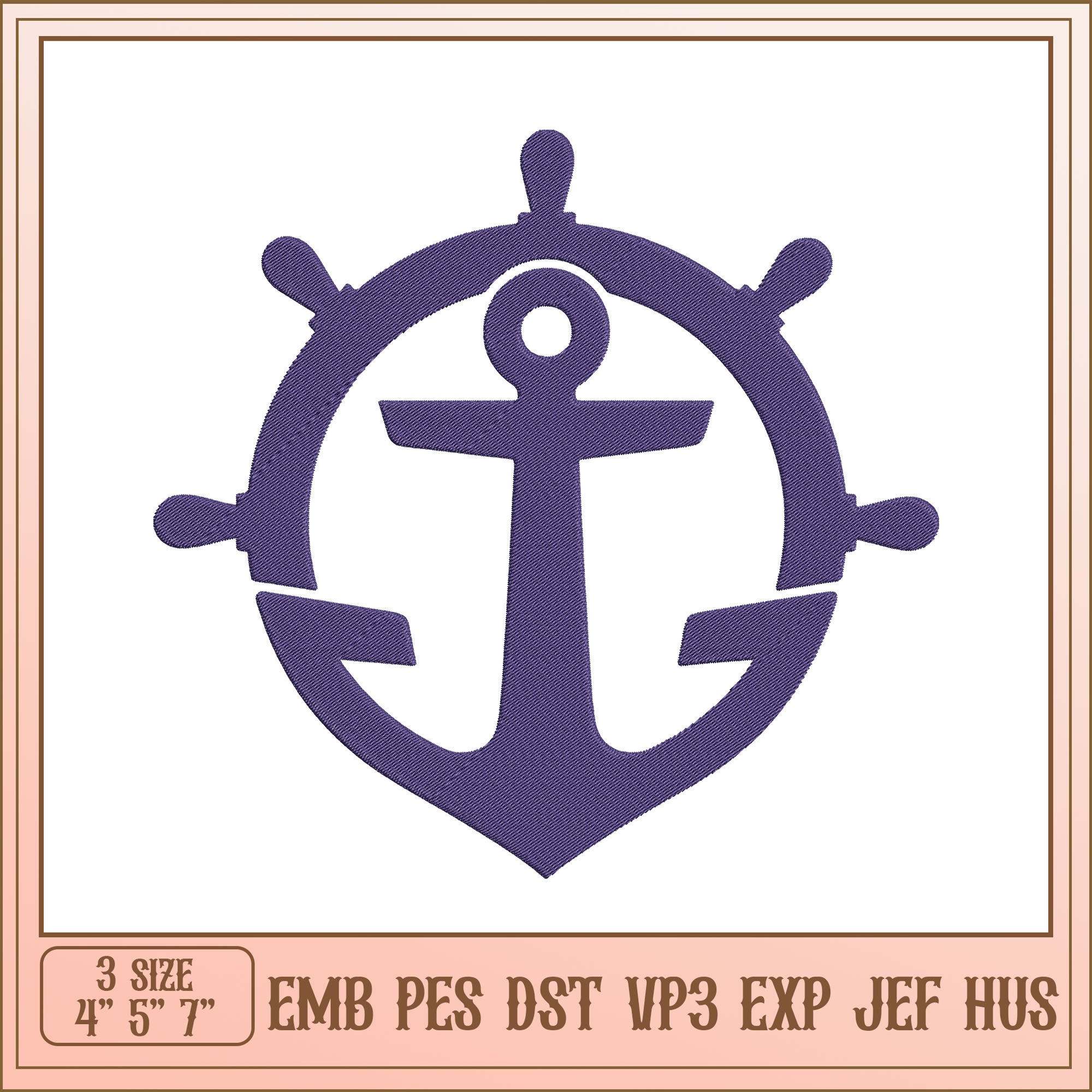 Anchor Wheel Embroidery Design – svg files for cricut
