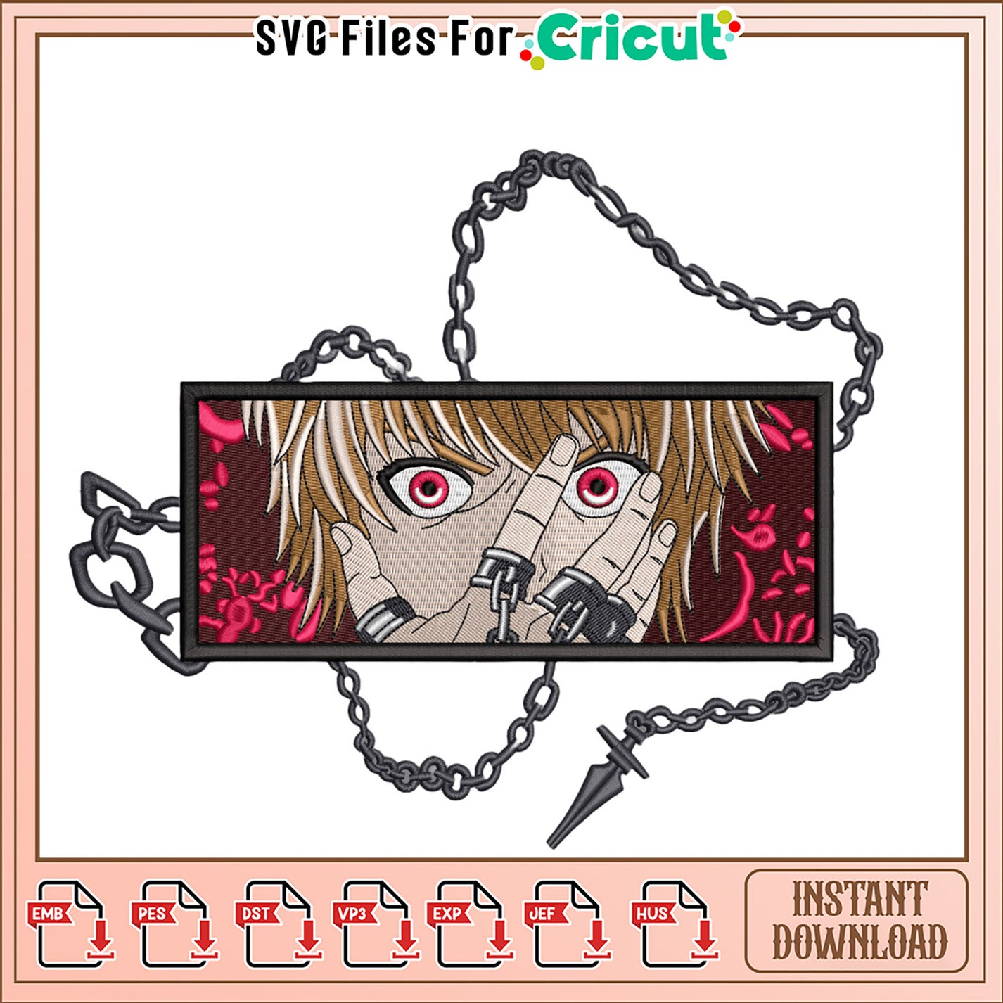 Anime Chains Embroidery Design Instant Download – svg files for cricut