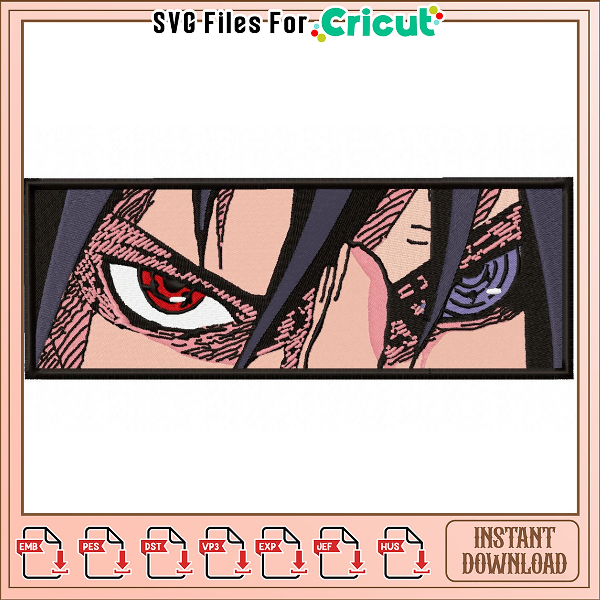 Anime Embroidery Design with Intense Eye Detail Download – svg files ...