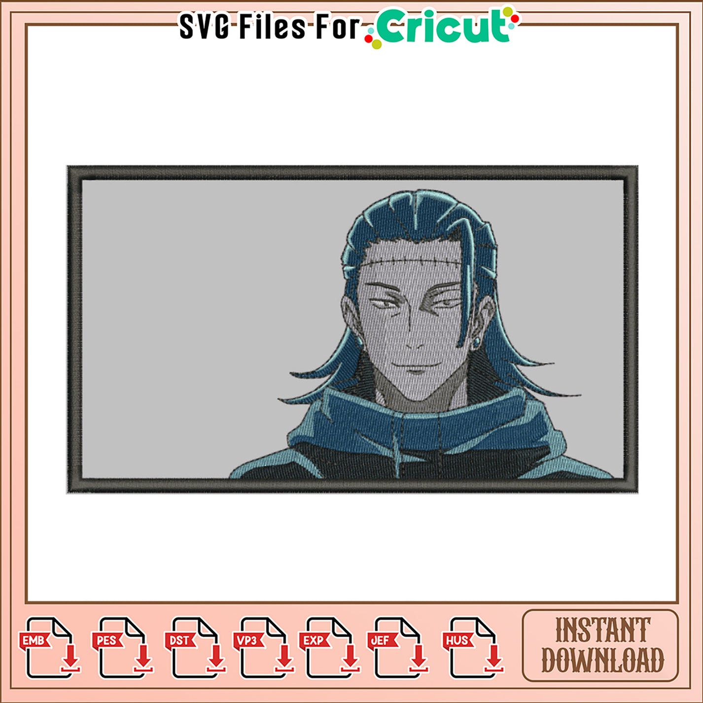 Anime Guy Embroidery Design Instant Download – svg files for cricut