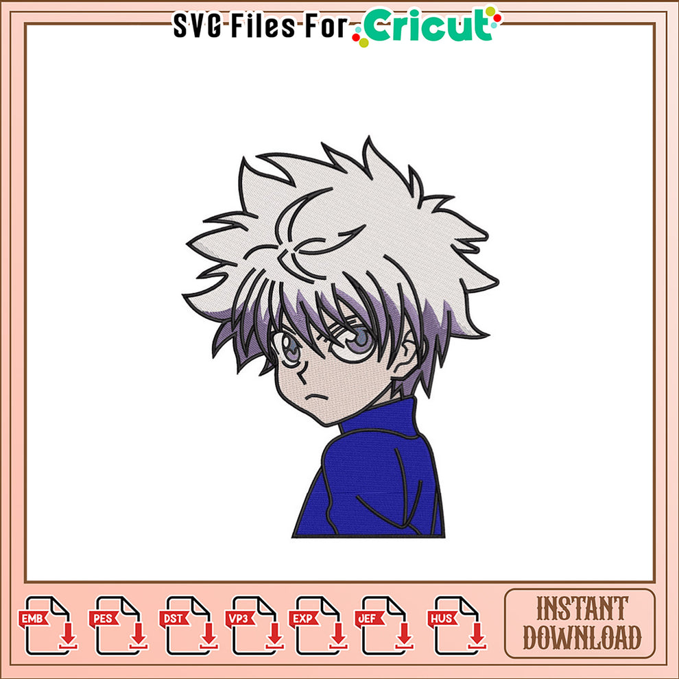 Anime Style Killua Embroidery Design for Instant Download – svg files ...