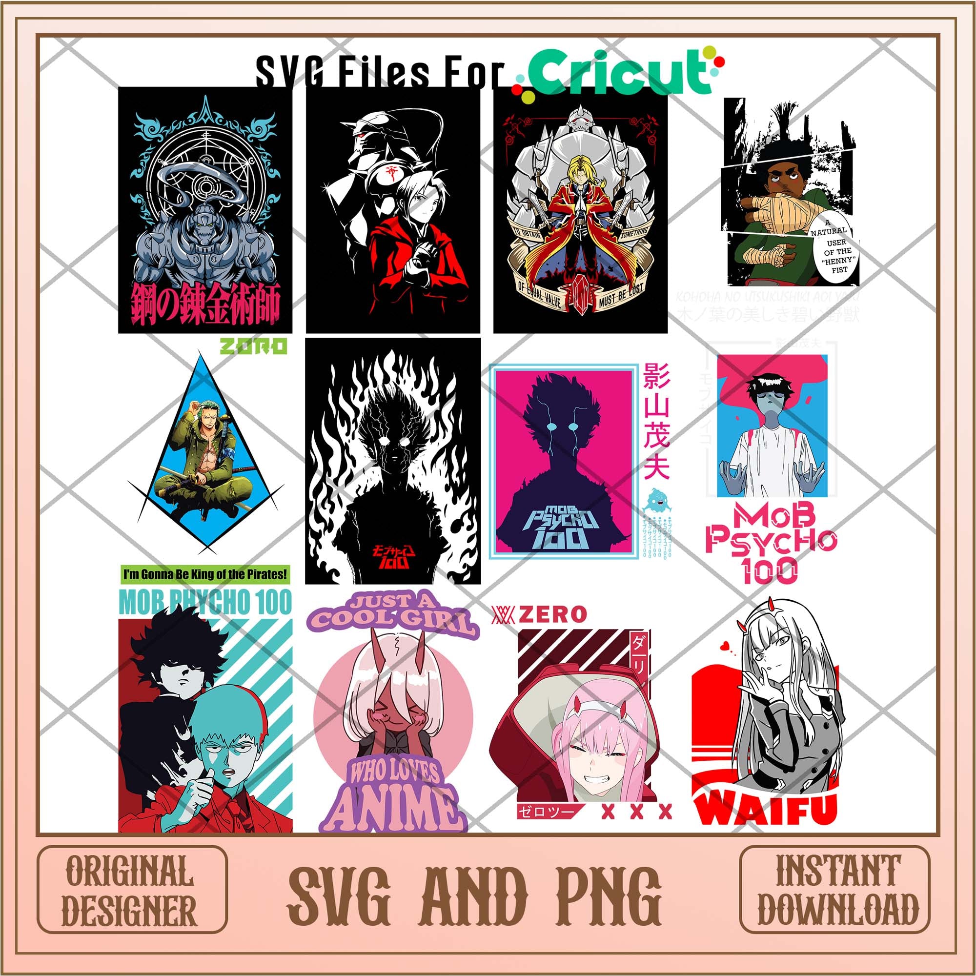 Anime characters cool girl svg bundle – svg files for cricut