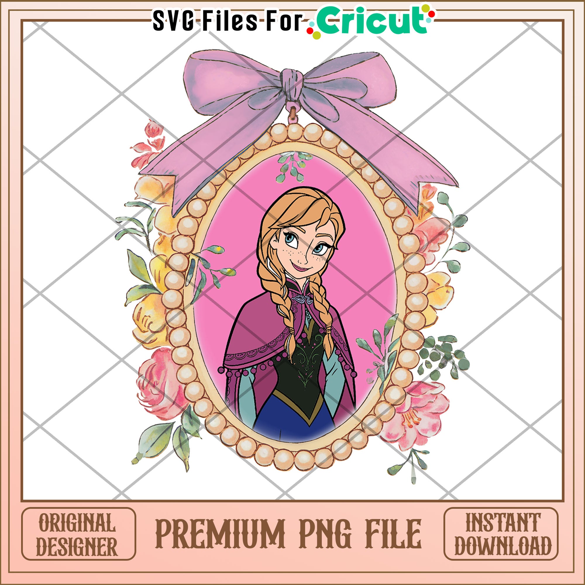 Anna Floral Frame PNG Download – svg files for cricut