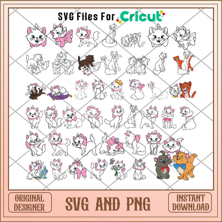 Disney Aristocats cartoon svg bundle – svg files for cricut