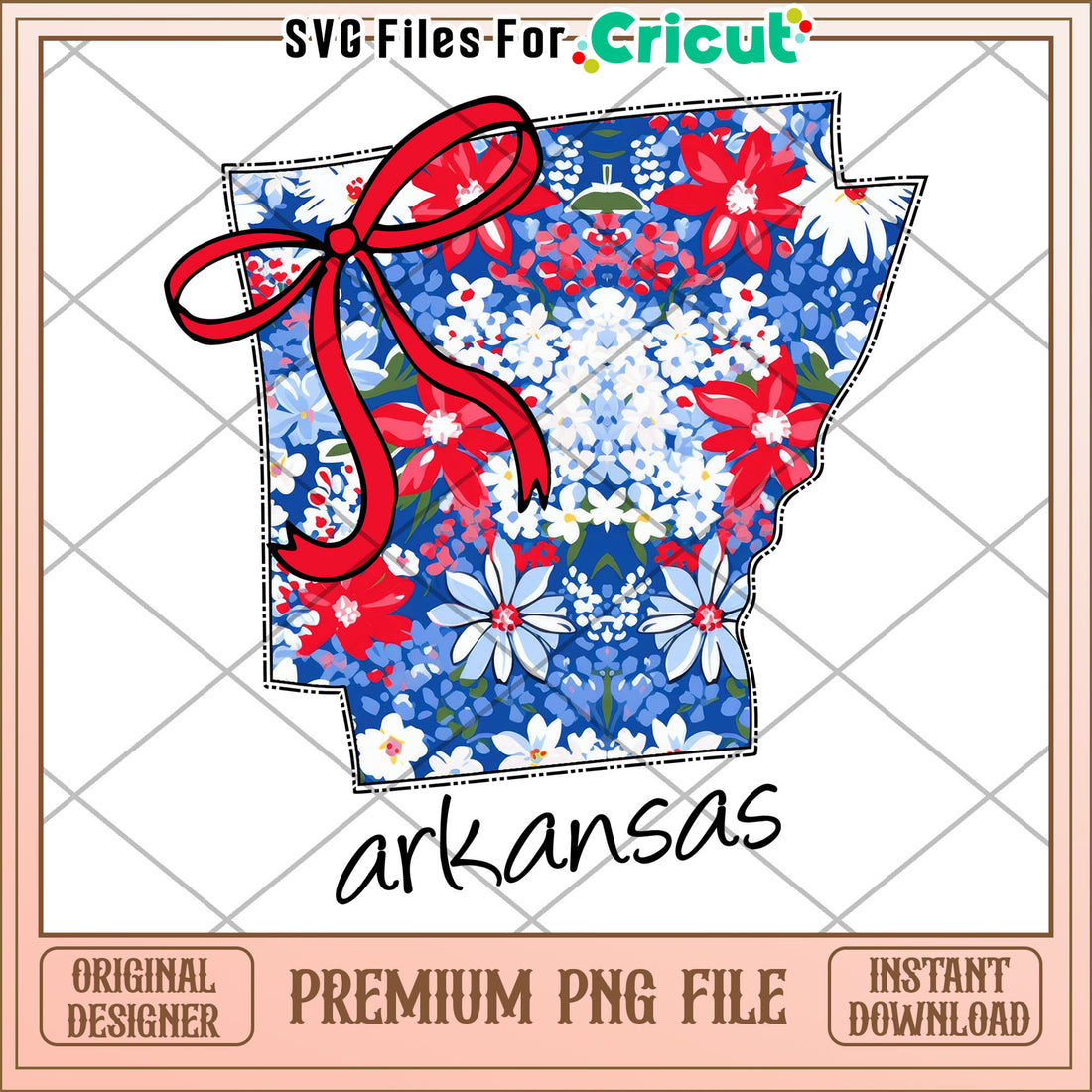 Arkansas Floral State Map PNG Download – svg files for cricut