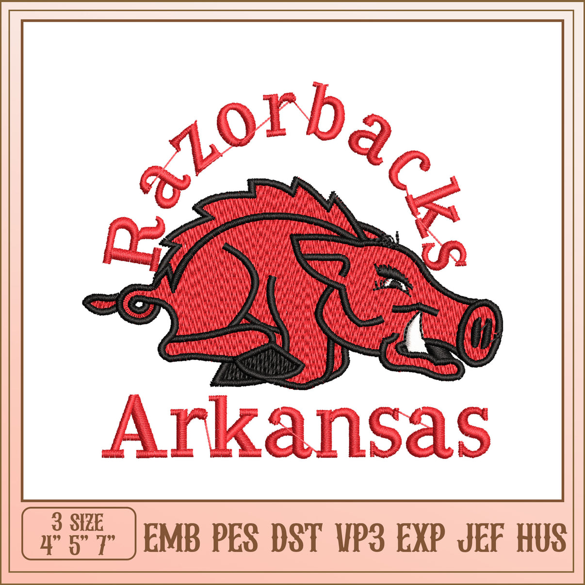Arkansas Razorbacks Embroidery Design – svg files for cricut