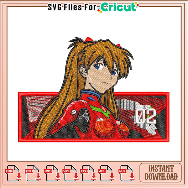 Asuka Langley Soryu Embroidery Design Instant Download File – svg files ...