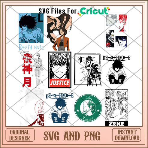 Anime Attack On Titan mix Death-Note svg bundle - Svgfileforcricut ...