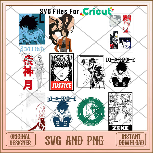Anime Attack On Titan mix Death-Note svg bundle - Svgfileforcricut ...