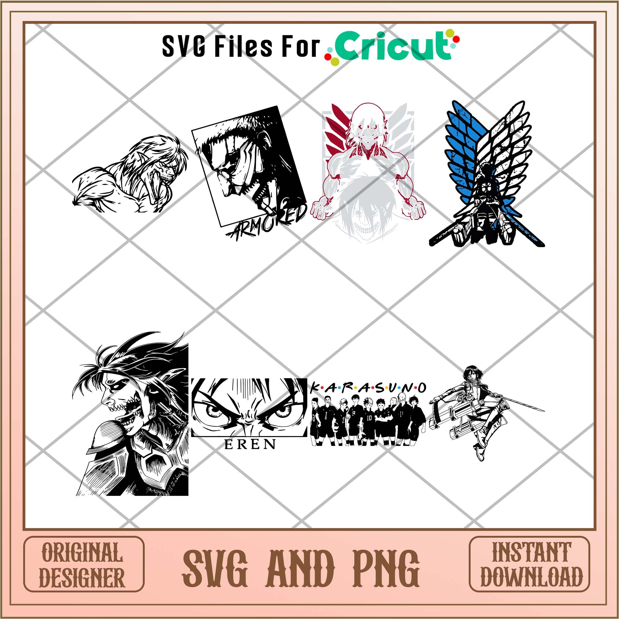 Attack On Titan svg bundle, Anime Big titan svg bundle - Svgfileforcri ...