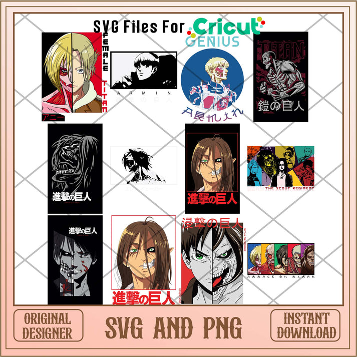 Anime Attack on titan half face svg bundle – svg files for cricut