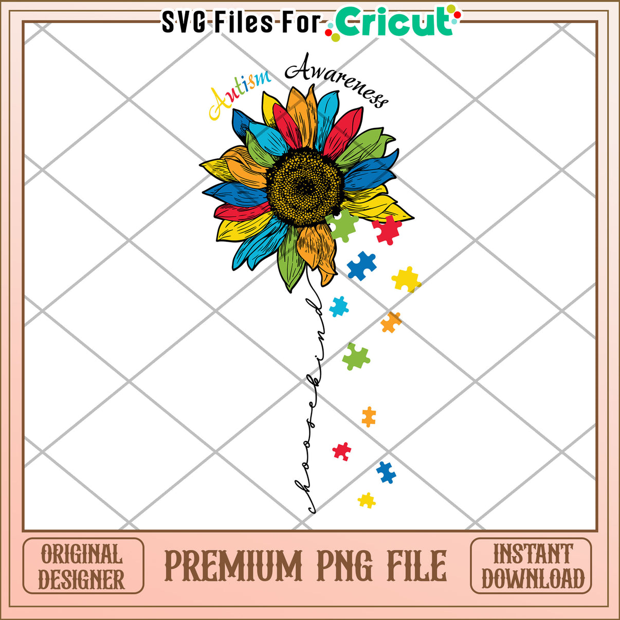 Autism Awareness Sunflower PNG – svg files for cricut