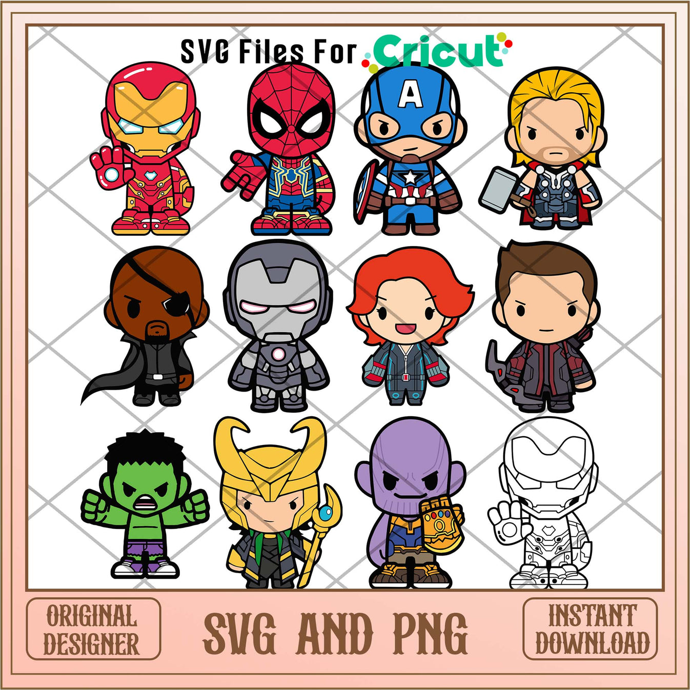 Avengers chibi svg bundle, Avengers characters svg - Svgfileforcricut ...