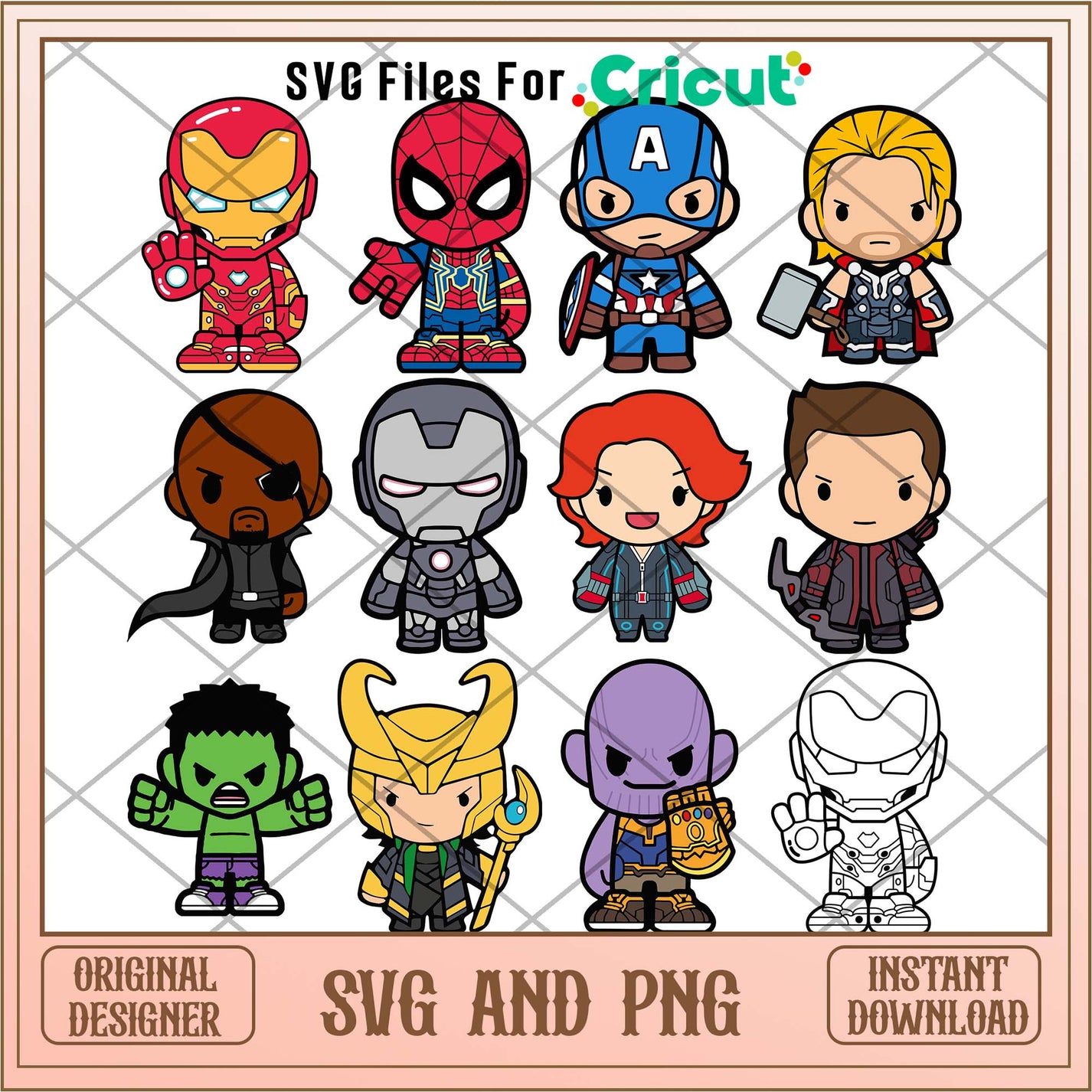 Avengers chibi svg bundle, Avengers characters svg - Svgfileforcricut ...