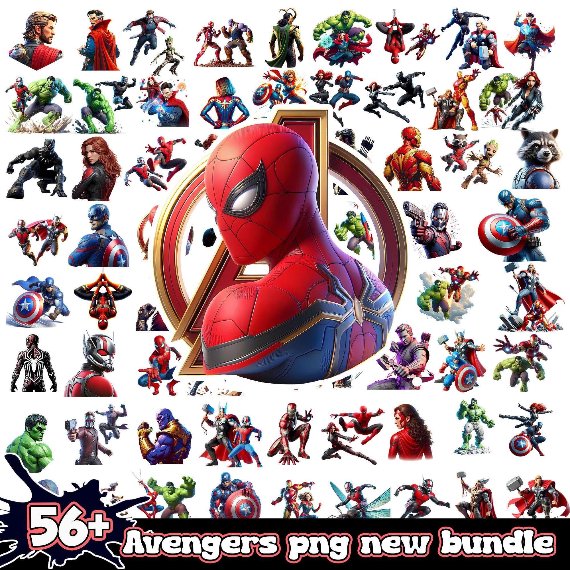 Marvel avengers members design bundle png, marvel avengers characters ...