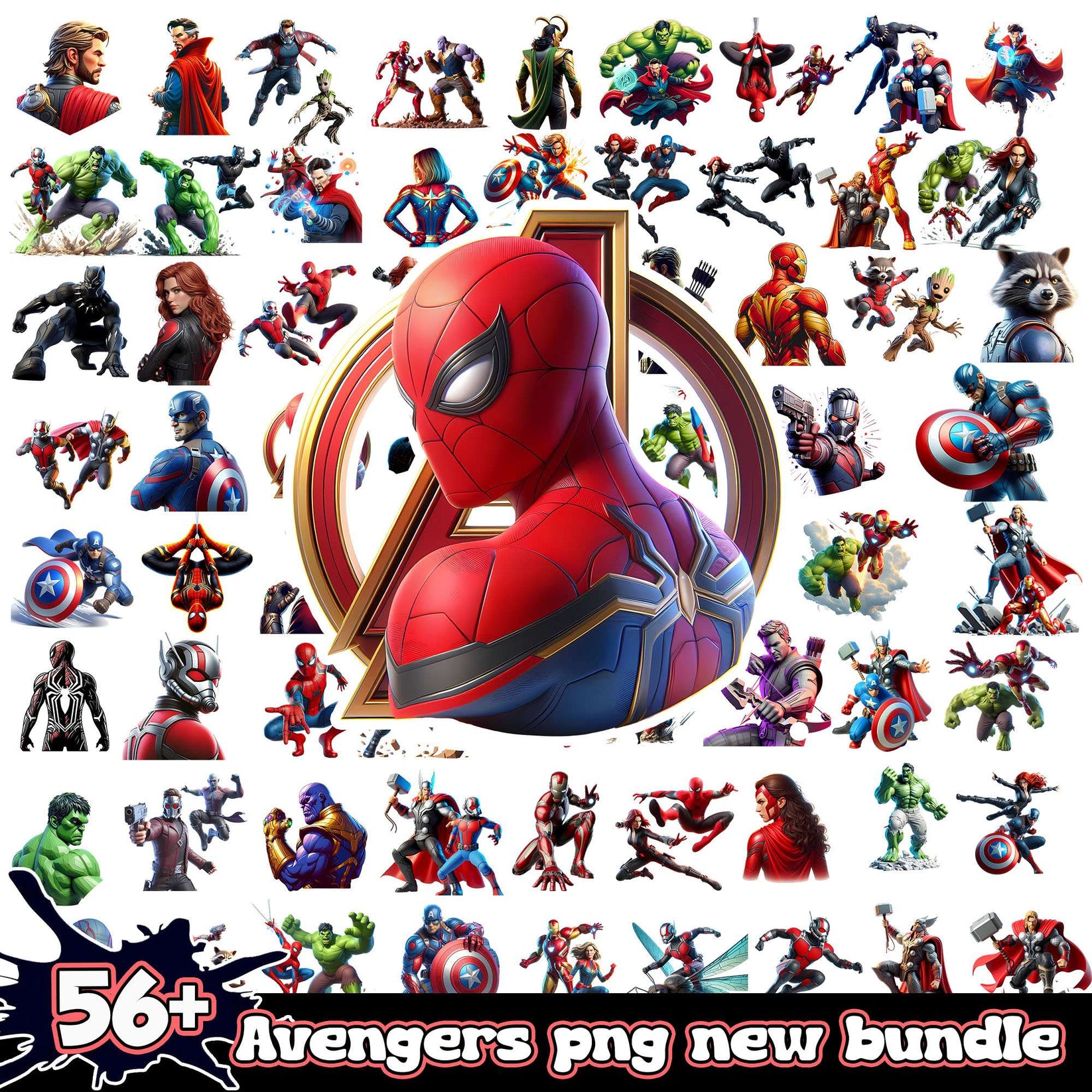 Marvel avengers members design bundle png, marvel avengers characters ...