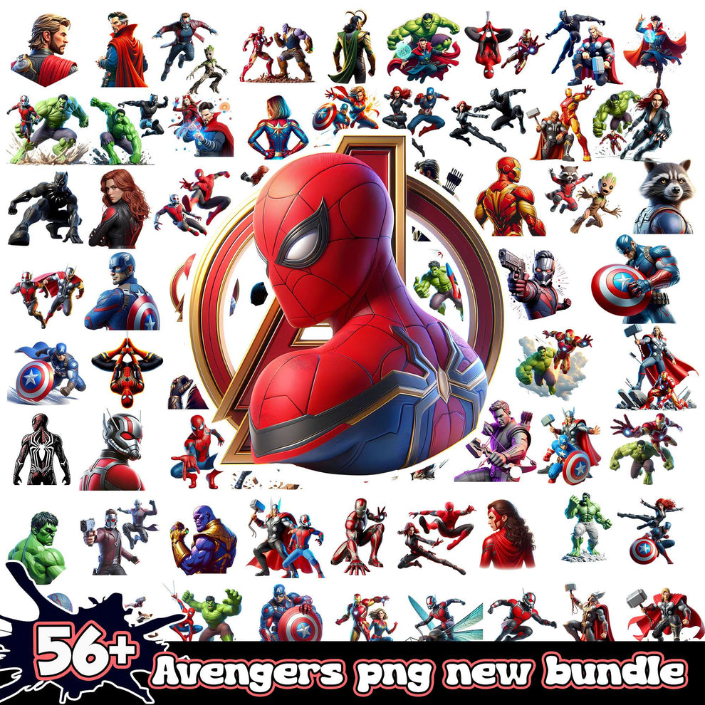 Marvel avengers members design bundle png, marvel avengers characters ...