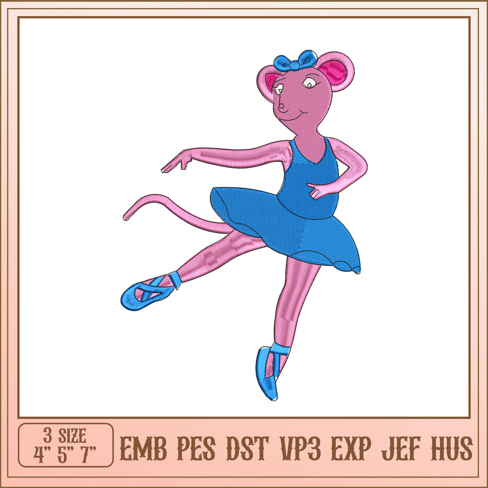 Ballet Mouse Embroidery Design – svg files for cricut