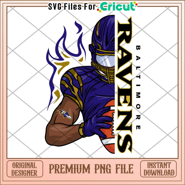 Baltimore Ravens Football Player PNG Design, Instant Download File ...