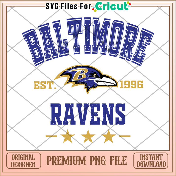 Baltimore Ravens logo design, premium PNG file for Cricut – svg files ...