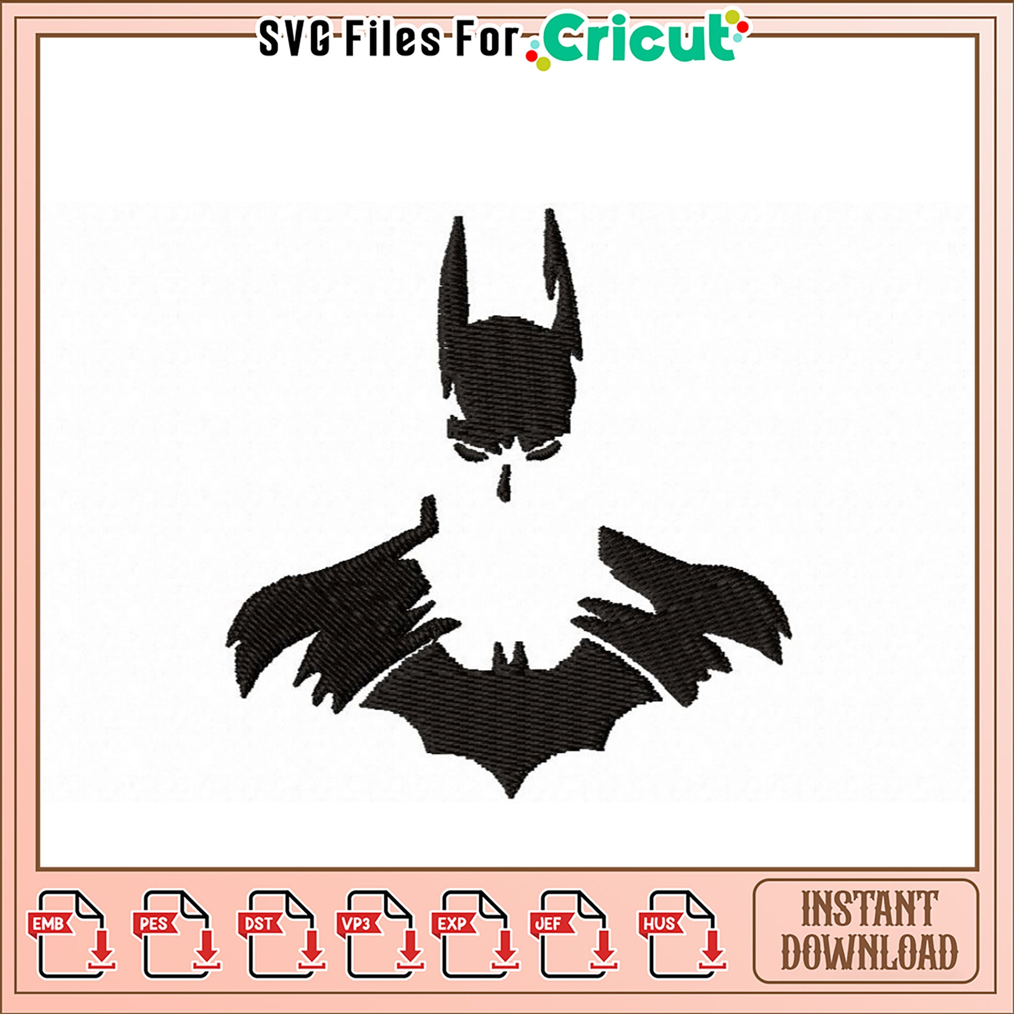Batman Embroidery Design Instant Download File 40x50cm – svg files for ...