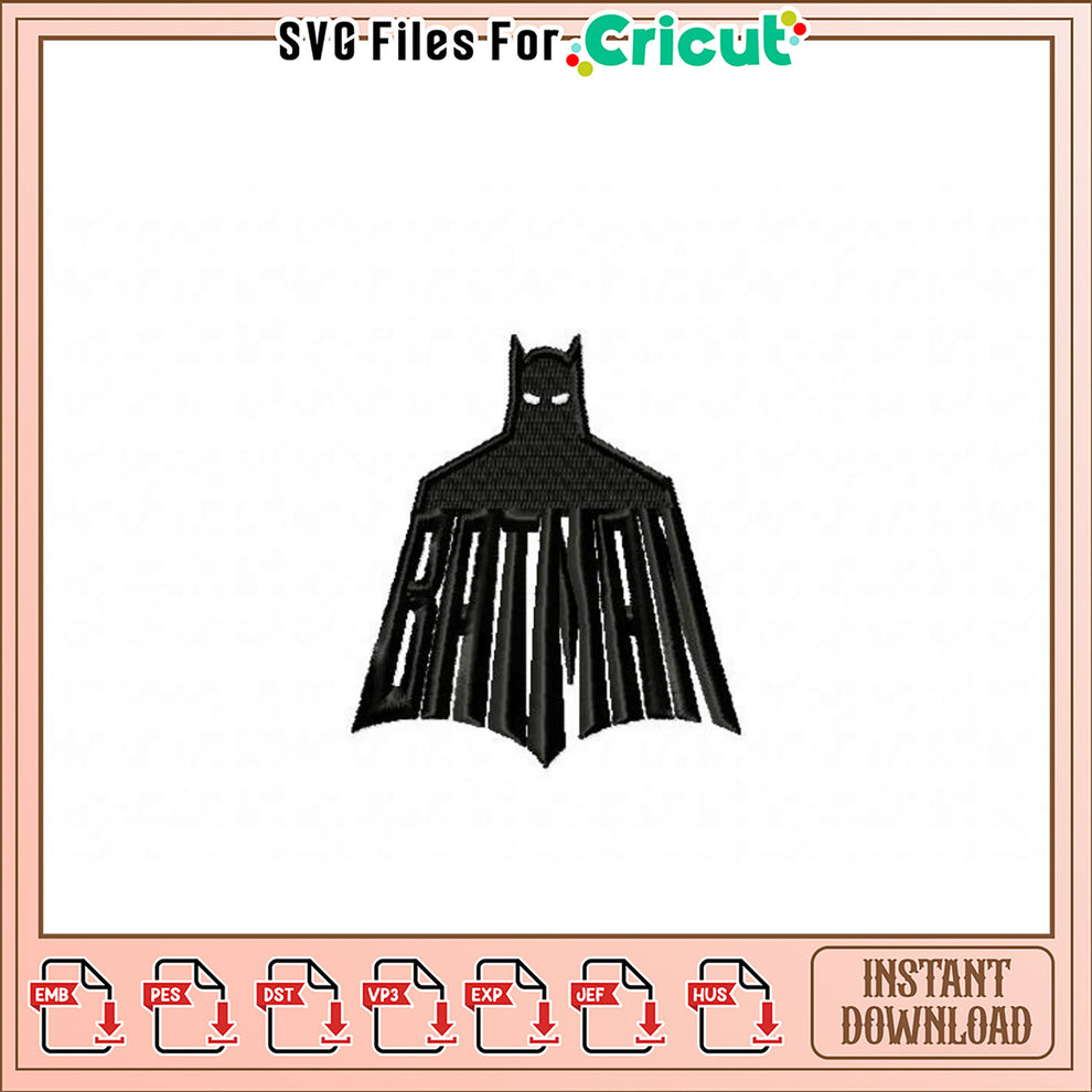Batman Logo Embroidery Design Instant Download File – svg files for cricut