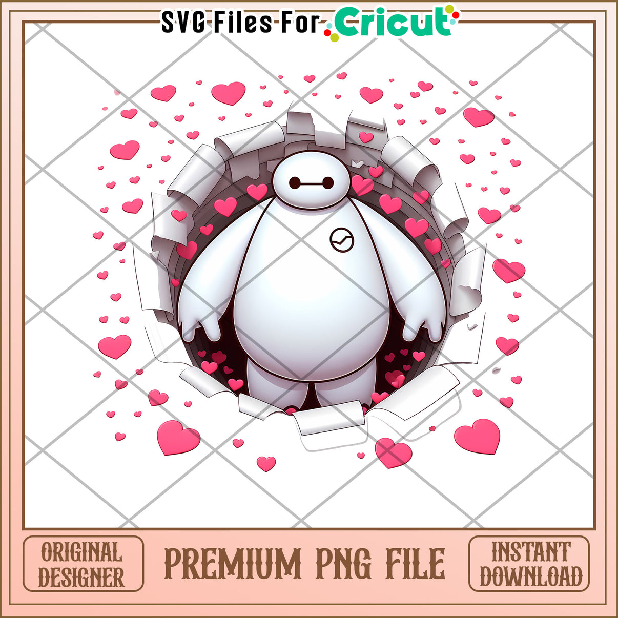 Baymax PNG Hearts Cricut Design – svg files for cricut