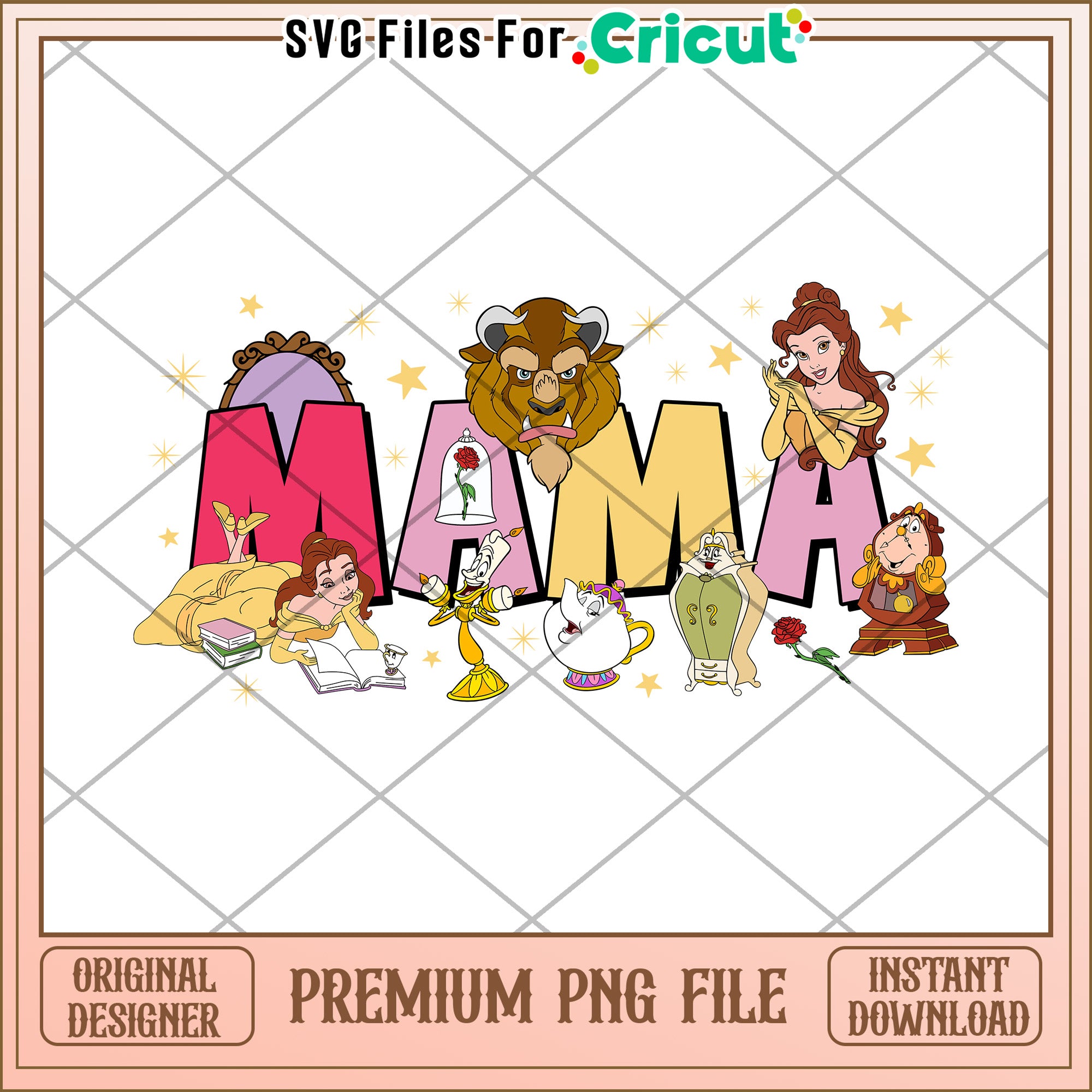Beauty and the Beast Mama PNG – svg files for cricut