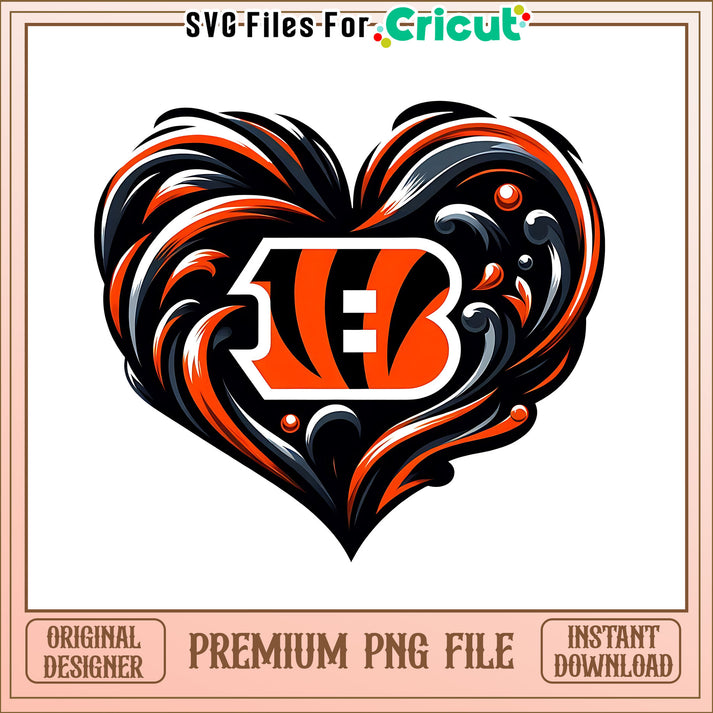 Bengals logo vintage heart png, Cincinnati Bengals png, NFL png – svg ...