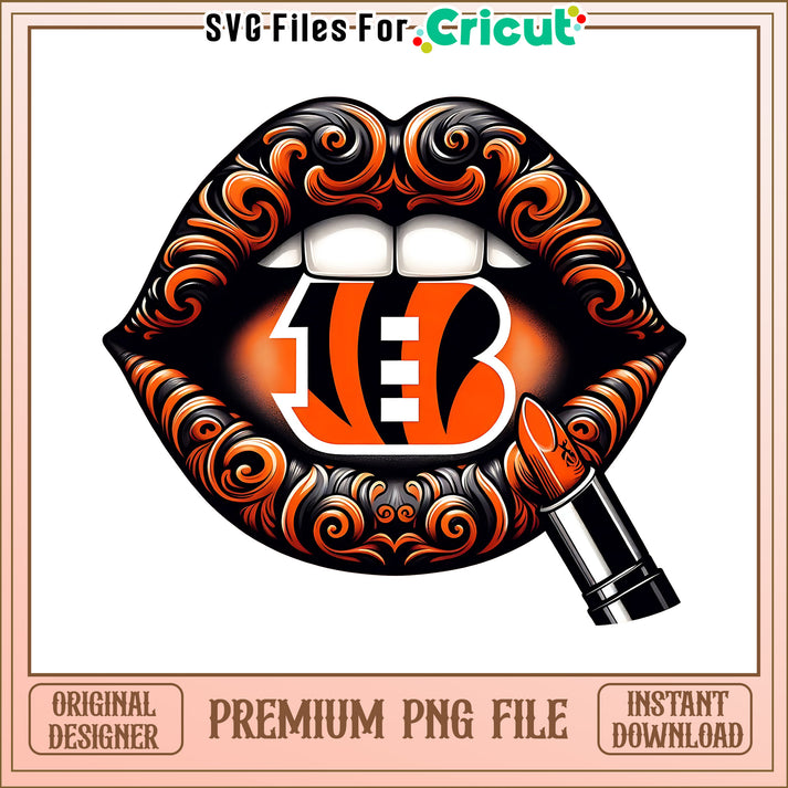 Bengals vintage lips design png, Cincinnati Bengals png, NFL png – svg ...
