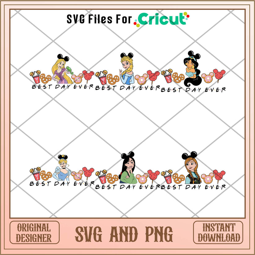 Disney princess Best day ever svg bundle – svg files for cricut
