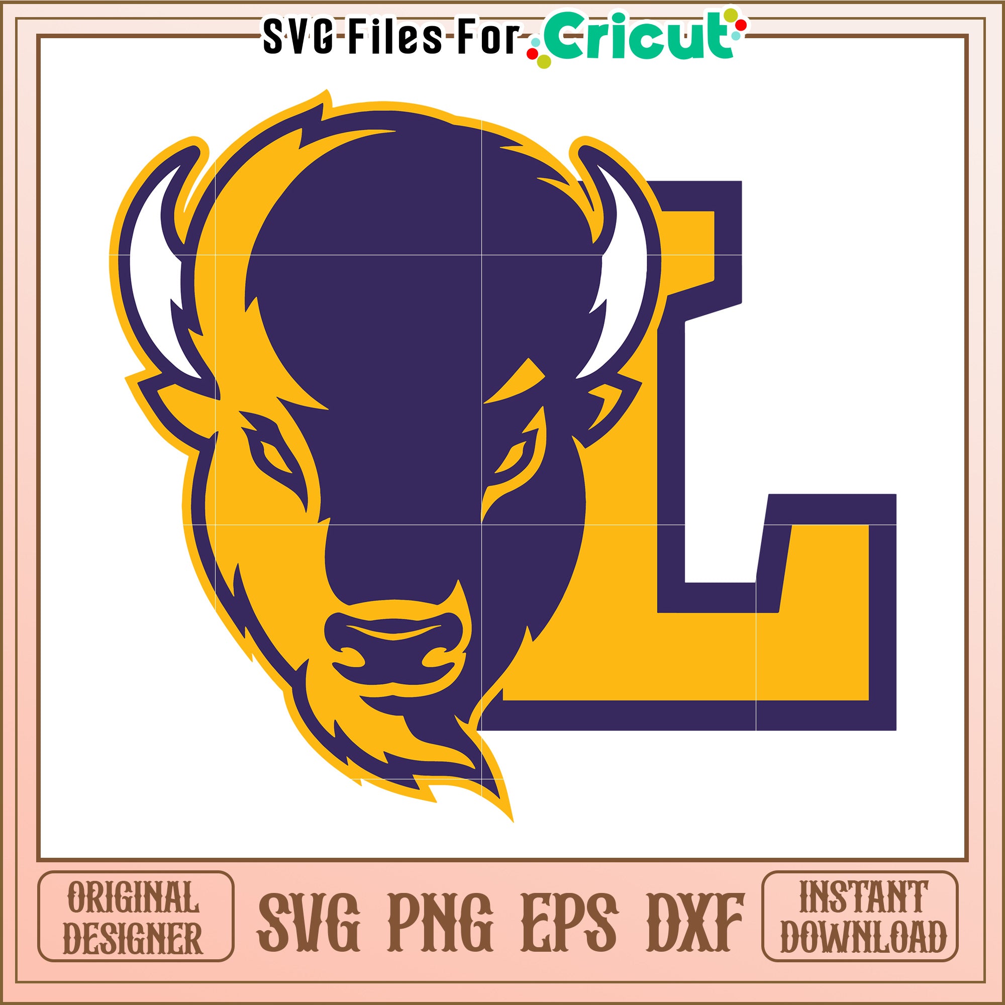 Bison Mascot SVG Design for Cricut, Perfect for Sports Team Projects ...