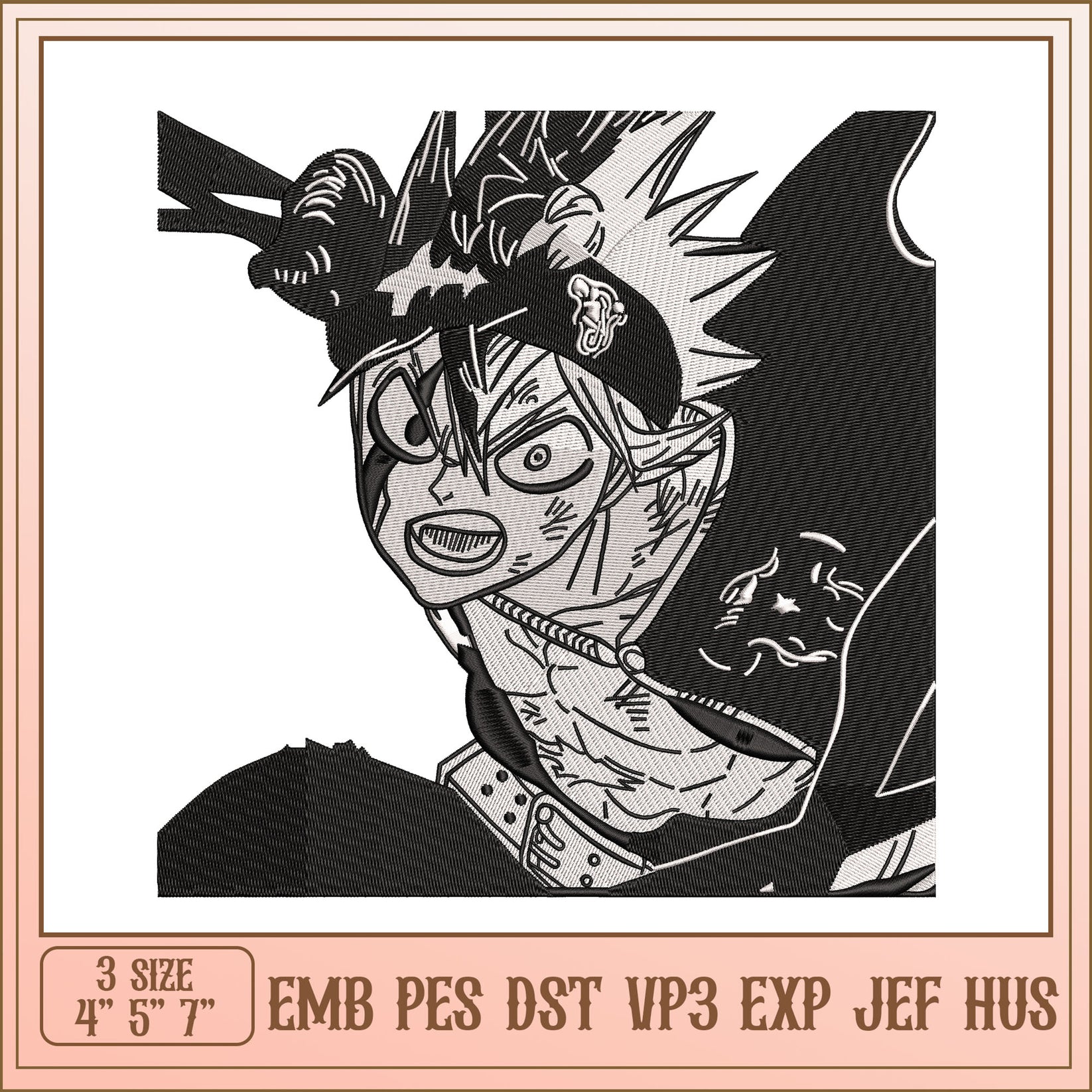 Black Clover Asta Embroidery Design – svg files for cricut