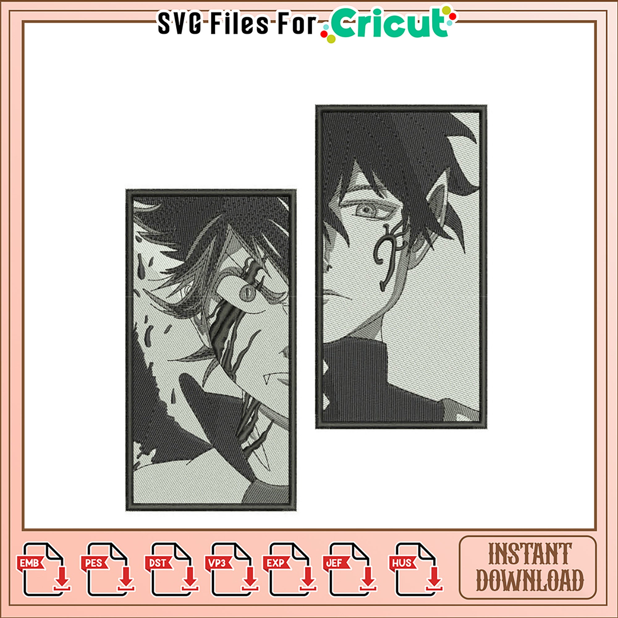 Black Clover Asta Embroidery Design – svg files for cricut