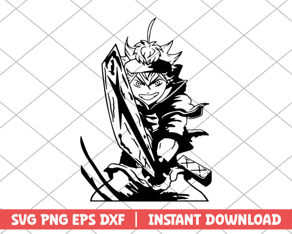 Black clover asta demon dweller sword anime svg – svg files for cricut