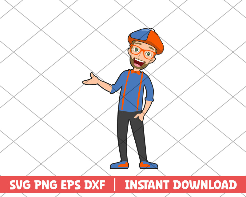 Blippi character Stevin John cartoon svg – svg files for cricut
