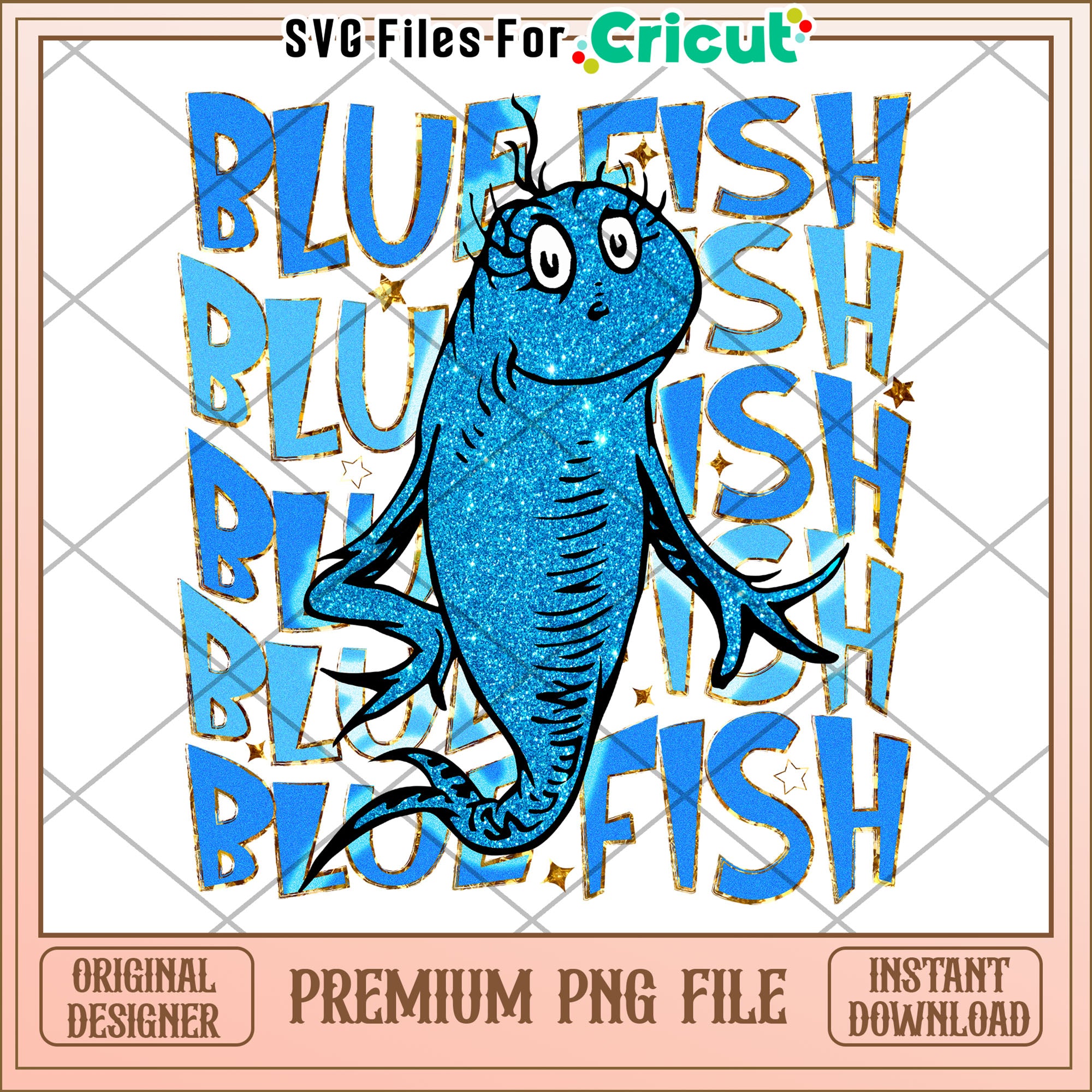 Bluefish PNG Sublimation Glitter Design – svg files for cricut