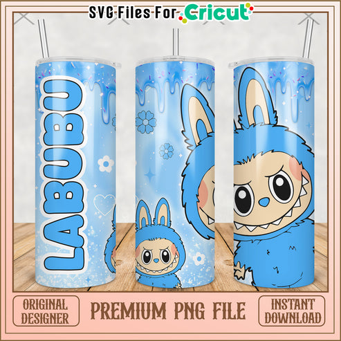 Blue labubu tumbler png, cute labubu png, labubu popmart png – svg ...
