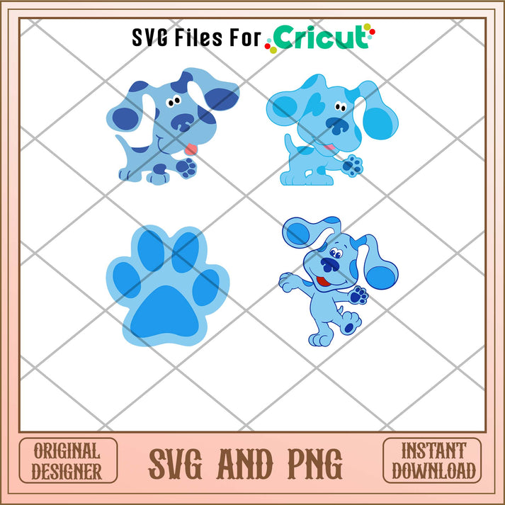Blue clues cartoon cute blue svg bundle – svg files for cricut