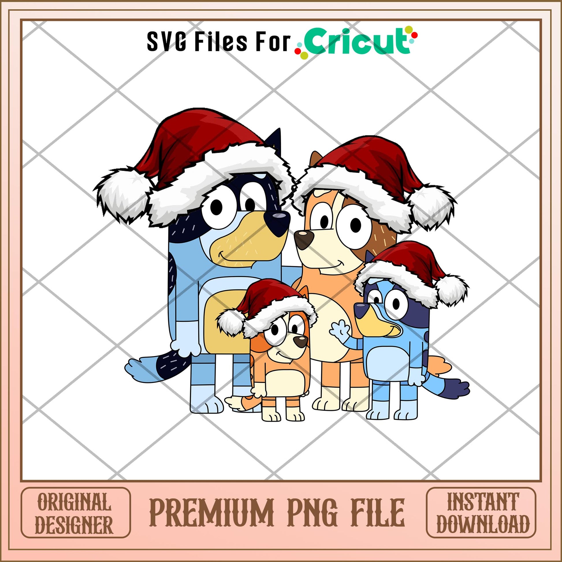 Bluey Bingo Family Merry Christmas png, Bluey characters png, Digital ...